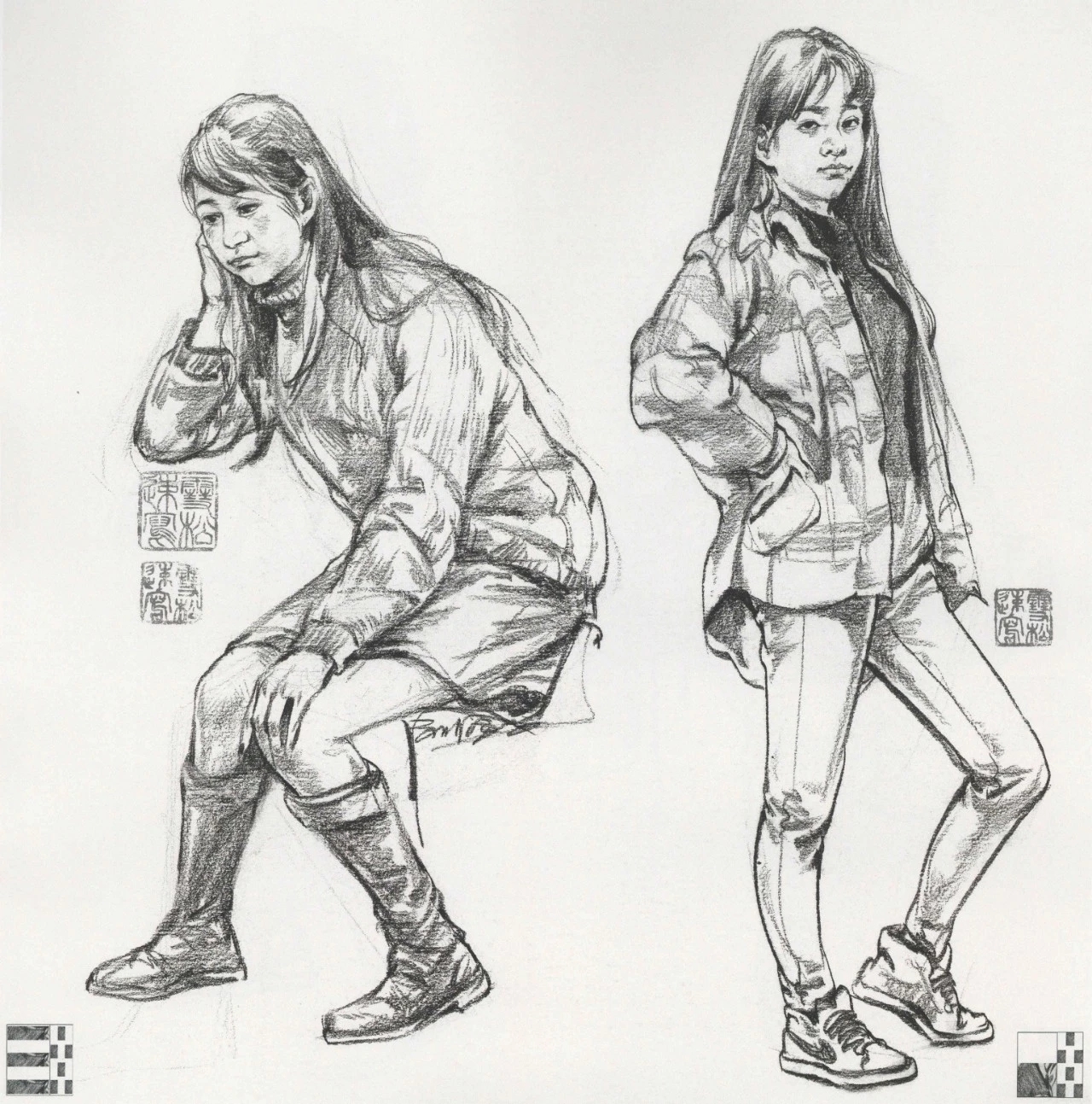 干货||经典单人速写临摹、写生，方法及临本大全！__凤凰网