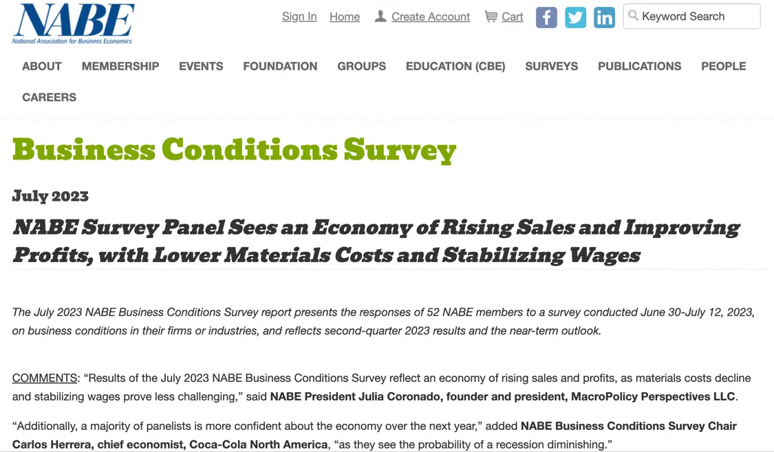 美国经济软着陆希望重燃！NABE调查：衰退可能性降至50%以下凤凰网北美_凤凰网